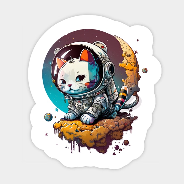 Astronaut Space Cat Space Cat Sticker Teepublic